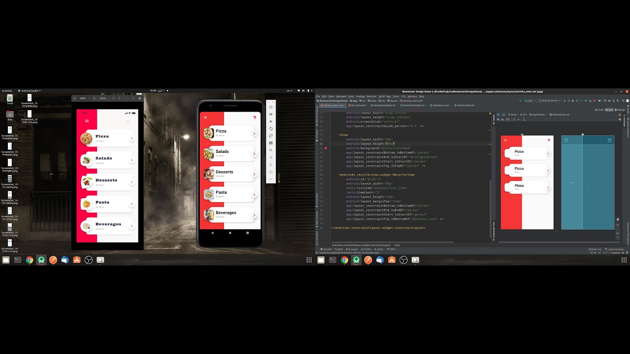 Android Restaurant Menu UI Application (in Arabic) تصميم اندرويد - YouTube