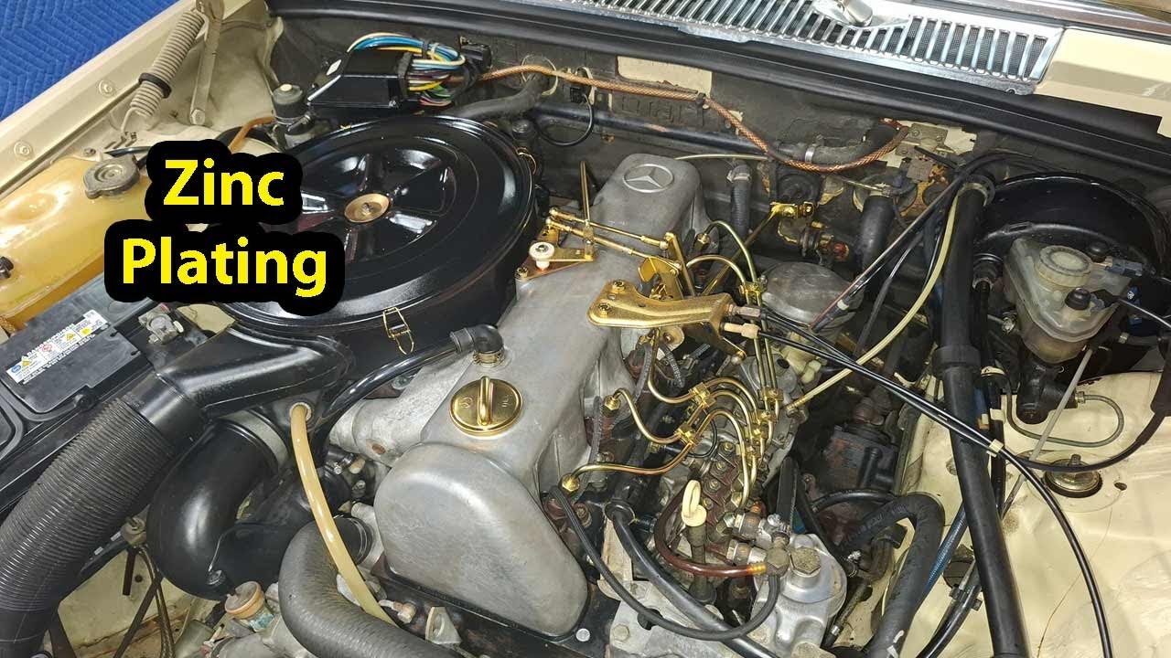 1979 Mercedes 300SD - Part 5 Zinc Plating the Engine Compartment - YouTube