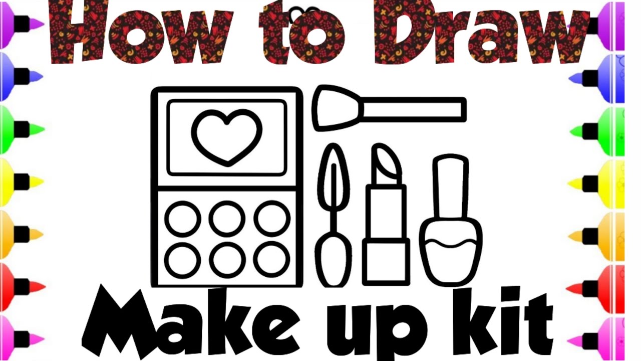 How to Draw Makeup Kit Drawing for kids || Easy Step by Step to Draw a ...