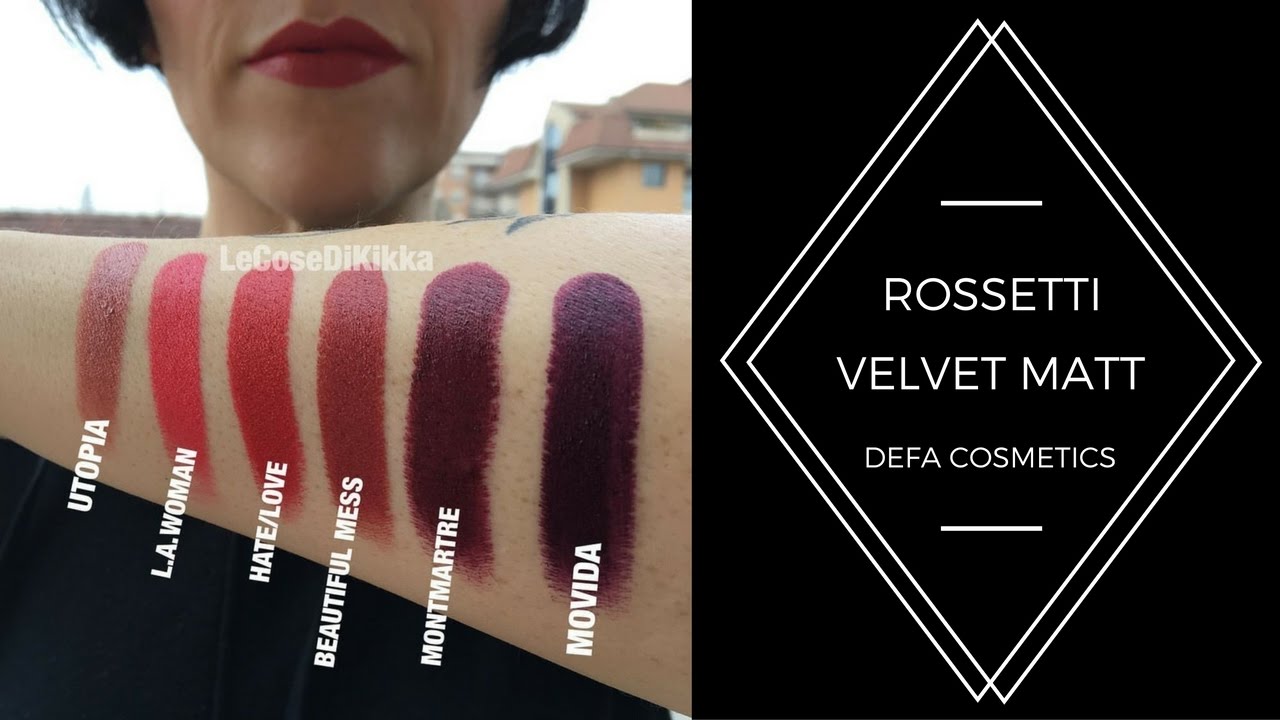 ROSSETTI VELVET MATT DEFA COSMETICS | INDOSSATI SU LABBRA ...