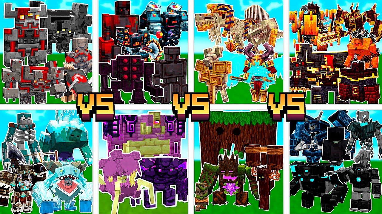 Boss Team Battle. Minecraft Mob Battle - YouTube