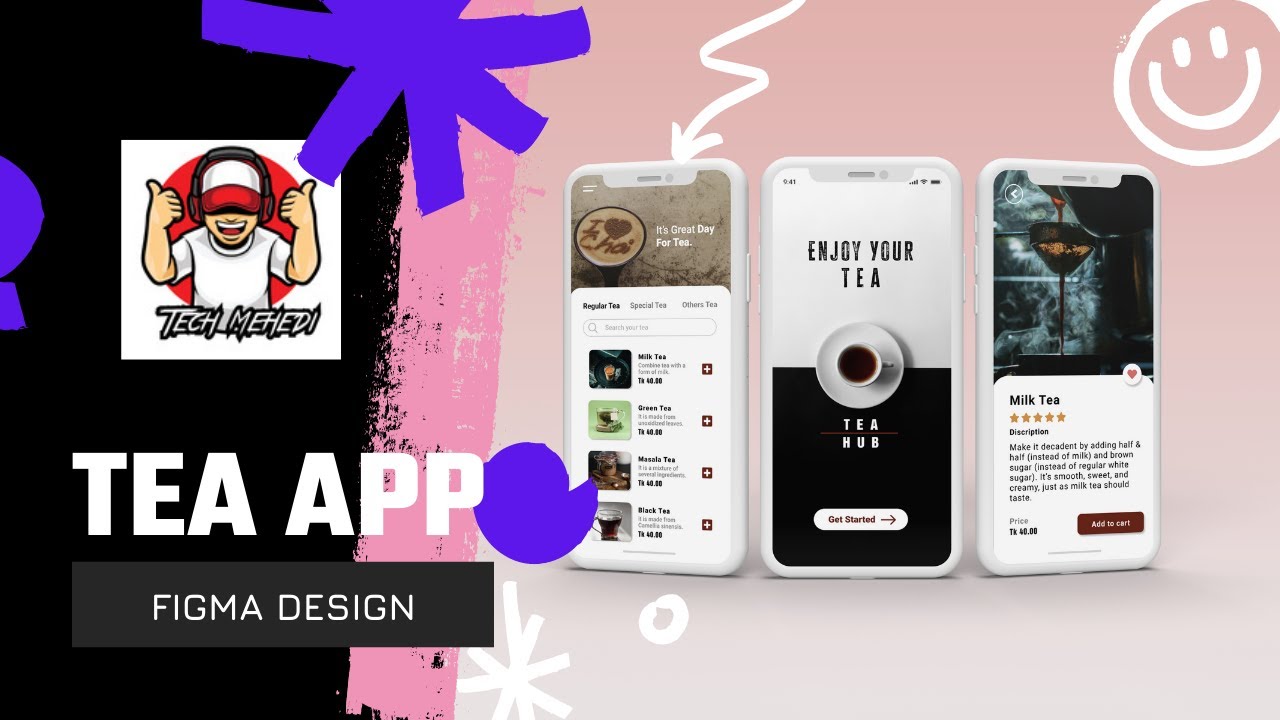Tea App UI Design by using Figma - YouTube