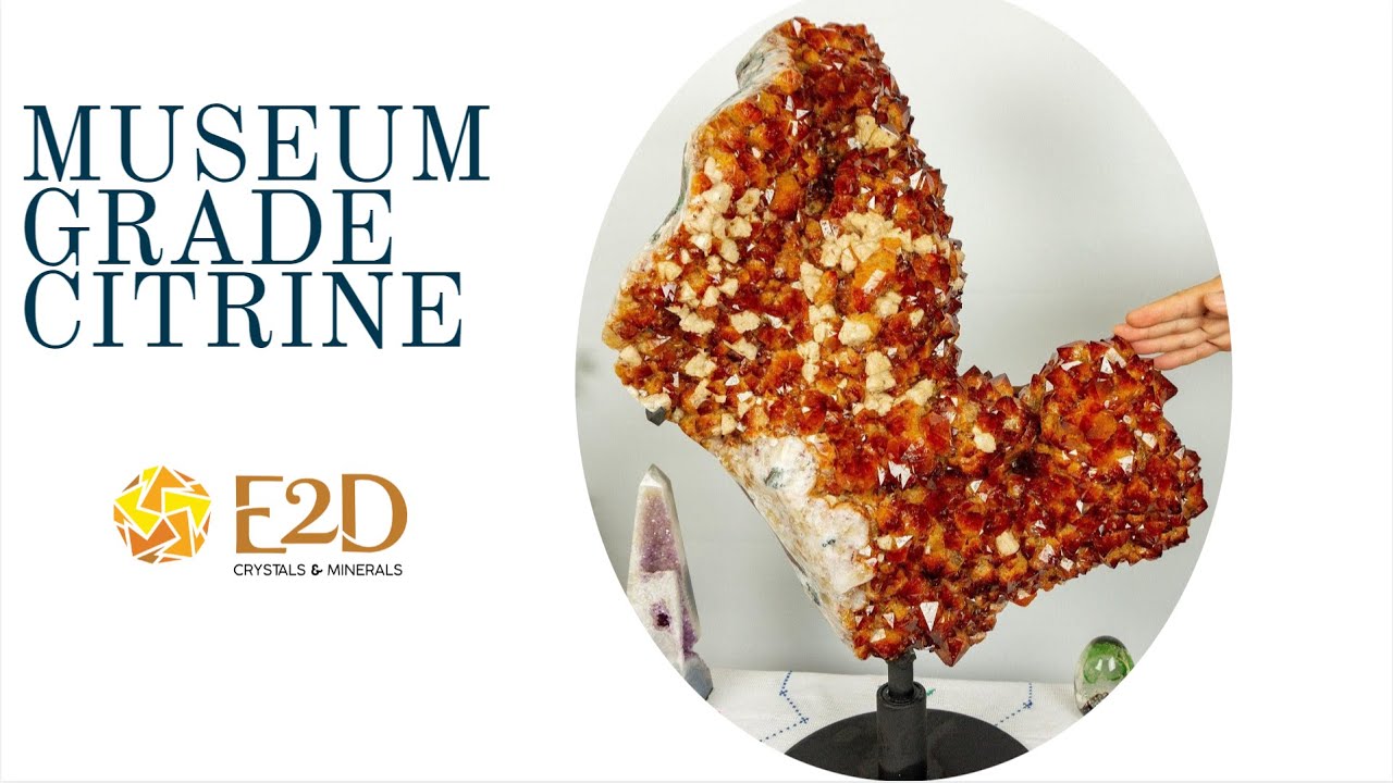 Rarest Flower Citrine Crystal Cluster, For Museum - YouTube