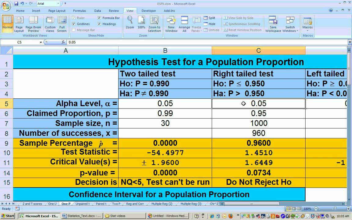 7_4a Hypothesis tests for Proportions part 1 - YouTube