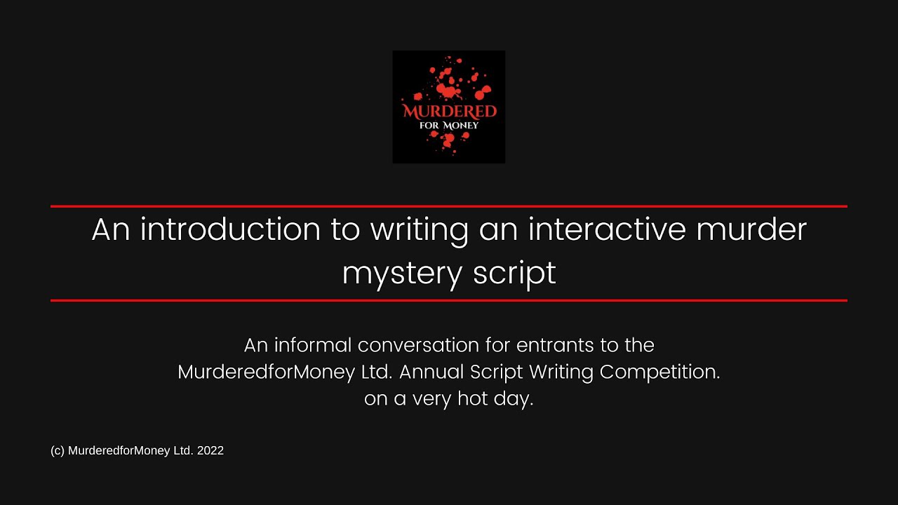 How to write a murder mystery script - YouTube