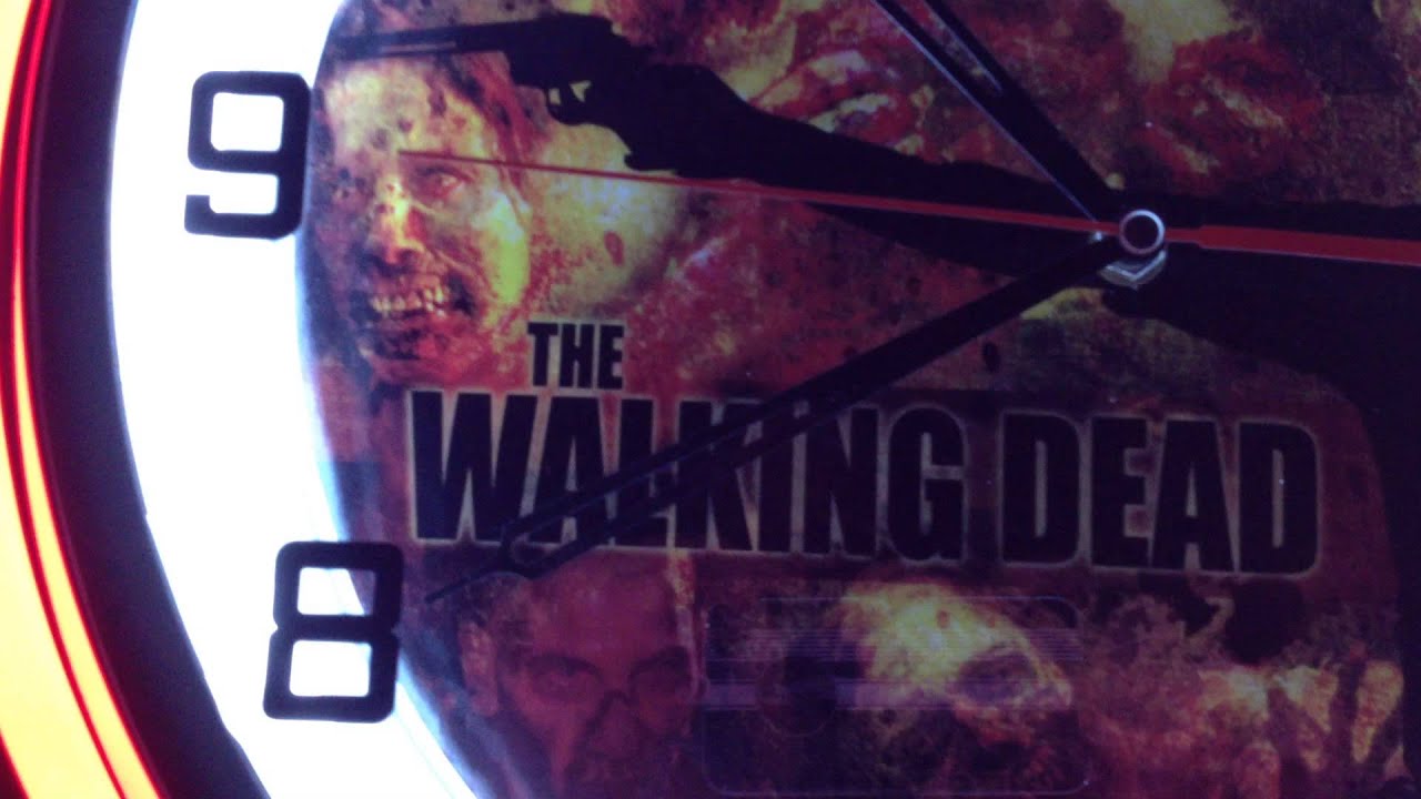 The Walking Dead Rick Grimes & Zombies 18" Double Neon Wall Clock - YouTube