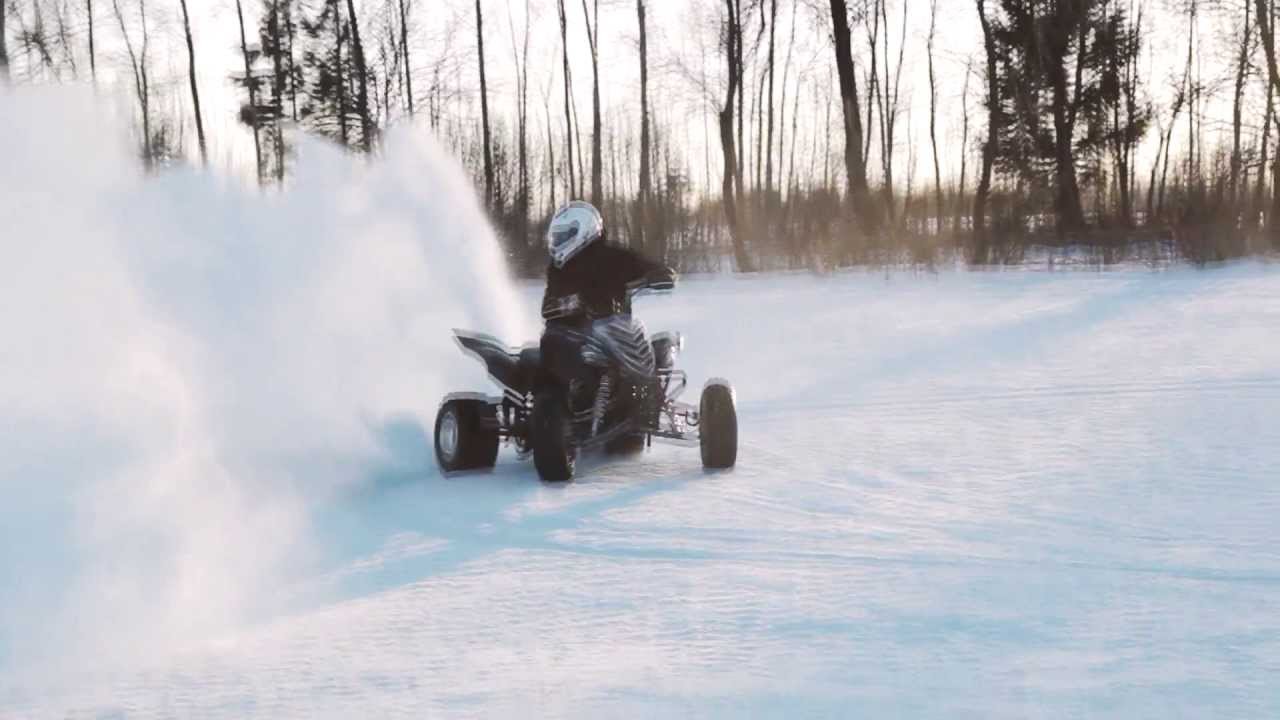 Winter 2012-2013 raptor 700 in snow HD - YouTube