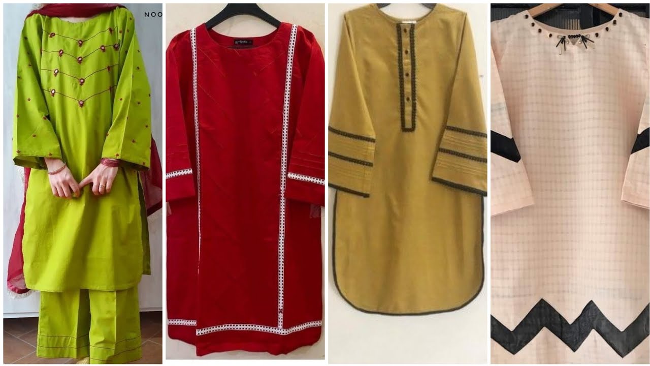 Simple Plain Dress Designing Ideas - Solid Color Plain Suit Designs ...