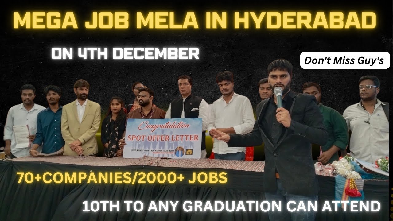 Mega job mela in Hyderabad|| latest jobs in Hyderabad||Job mela || 10th ...