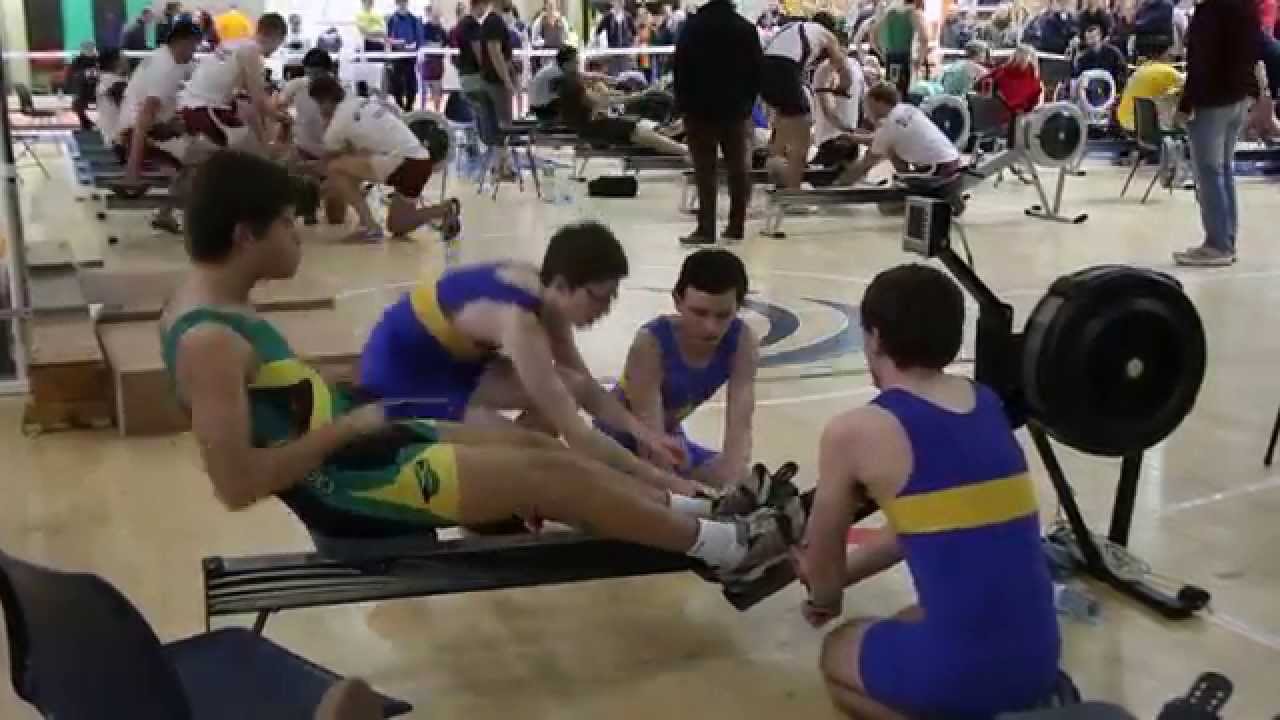 Indoor rowing relay - YouTube