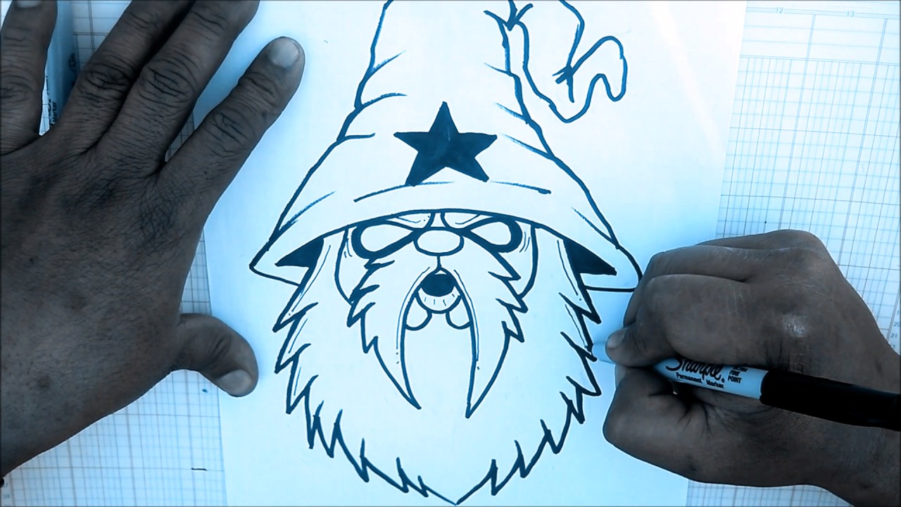 How to draw a Wizard - for kids - YouTube