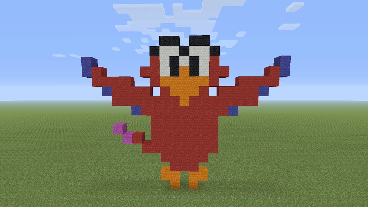 Minecraft Pixel Art - Iago From Aladdin - YouTube