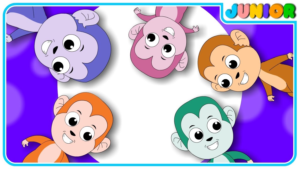 Five Little Monkey Jumping On the bed | Nursery Rhymes & Kids Songs ...