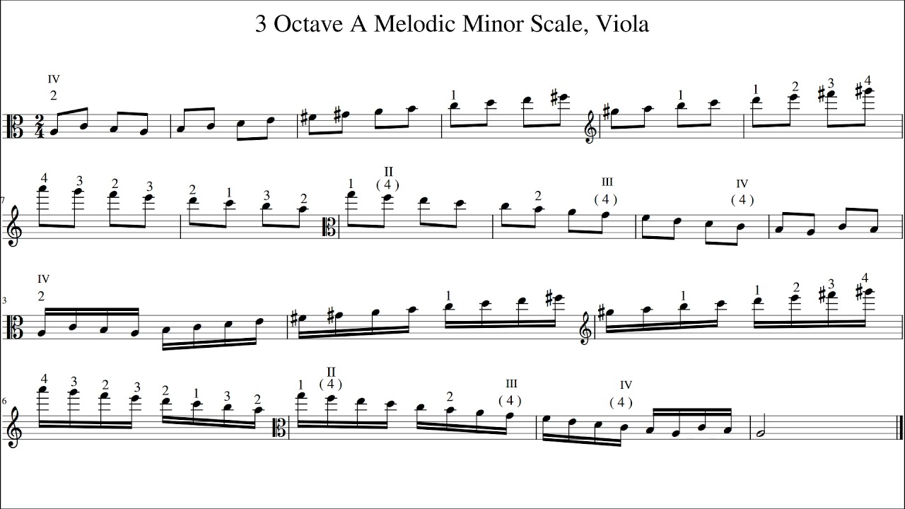 3 Octave A Melodic Minor Scale, Viola - YouTube