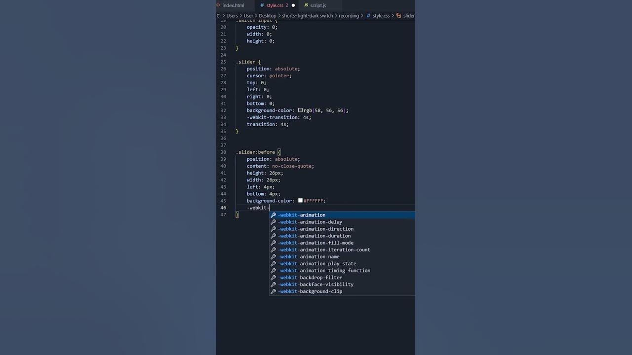 Toggle between dark and light mode - HTML, CSS, JavaScript - YouTube
