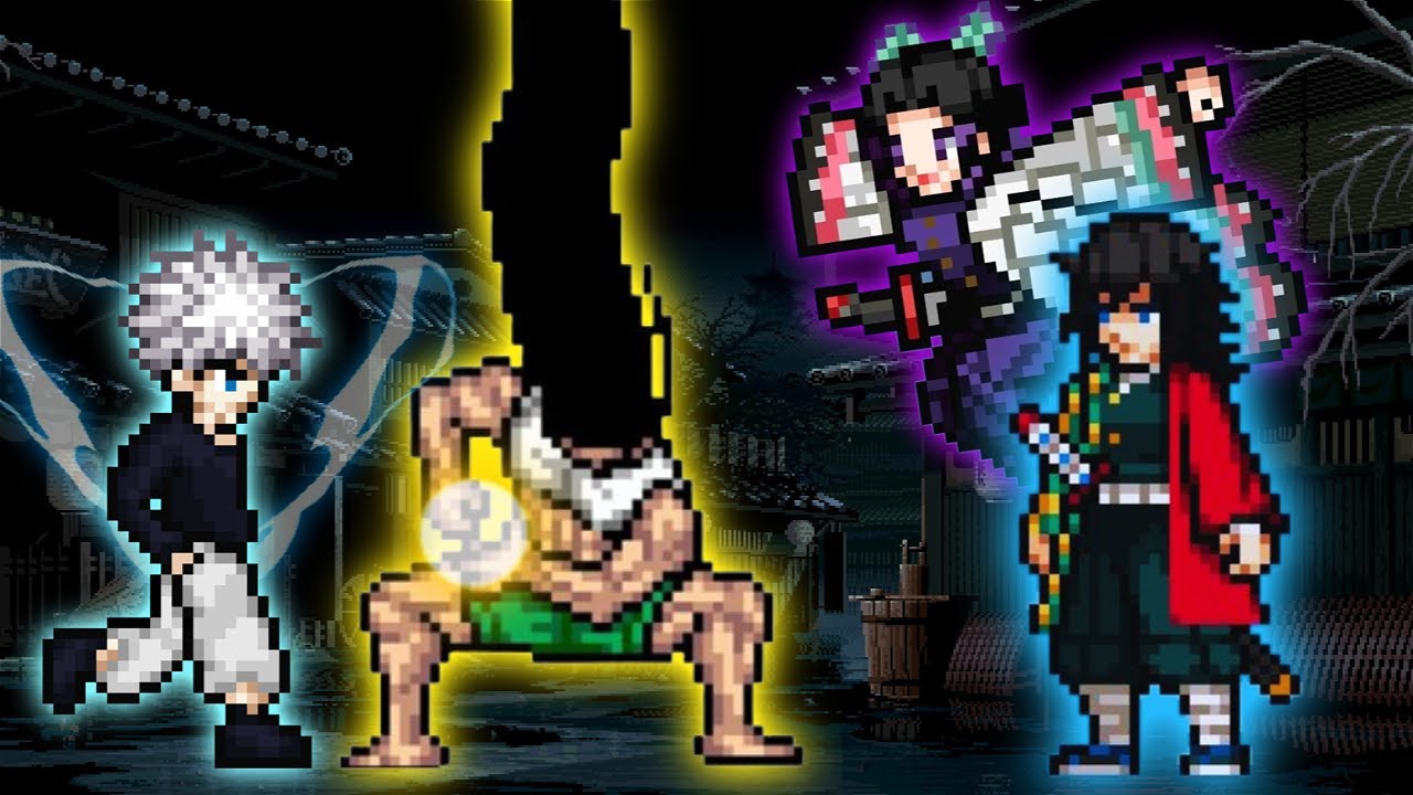 Killua & Gon (all forms) Vs Giyu & Shinobu (SFK) in Jump Force Mugen ...