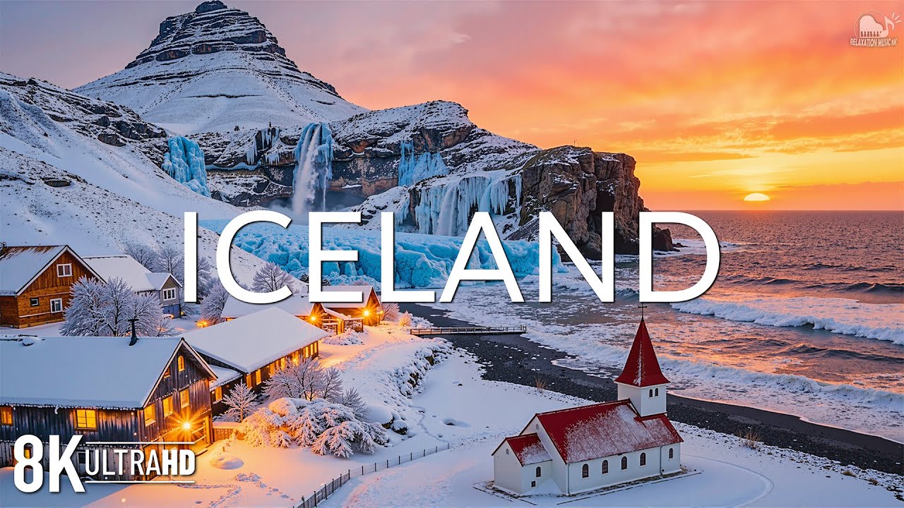 Iceland Winter 8K Ultra HD | Glaciers, Ice Caves & Arctic Landscapes ...