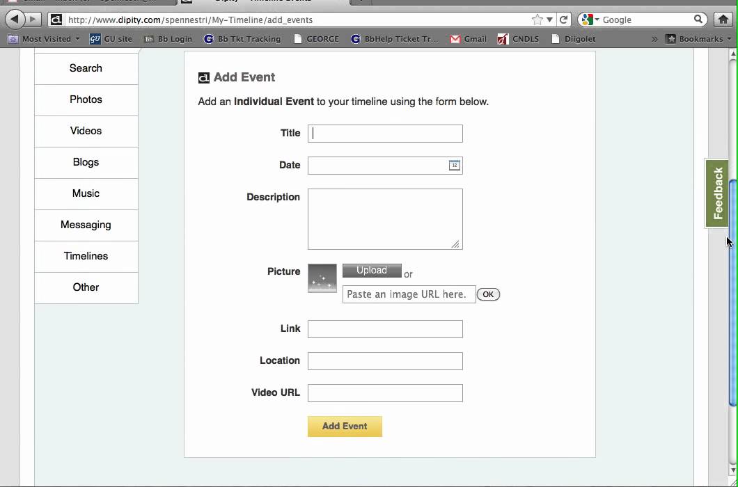Dipity Tutorial - YouTube