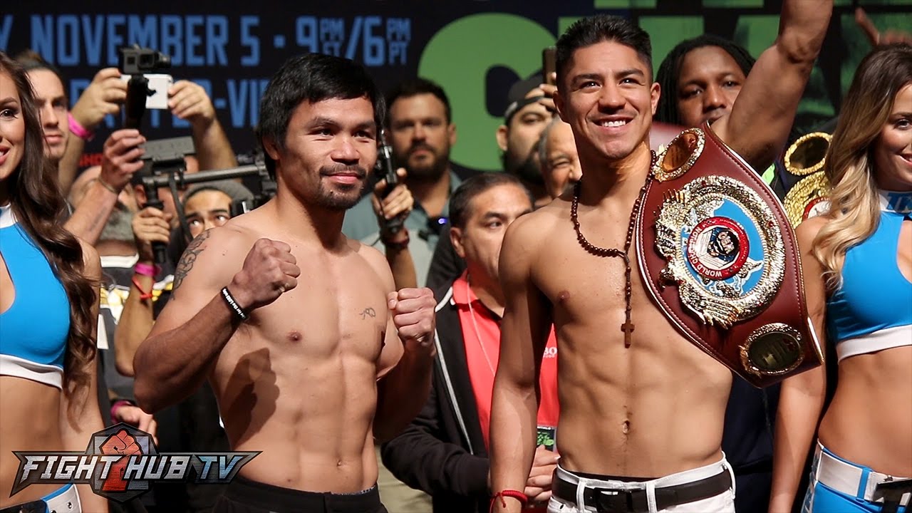 Manny Pacquiao vs. Jessie Vargas Full Weigh in & Face Off Video - YouTube