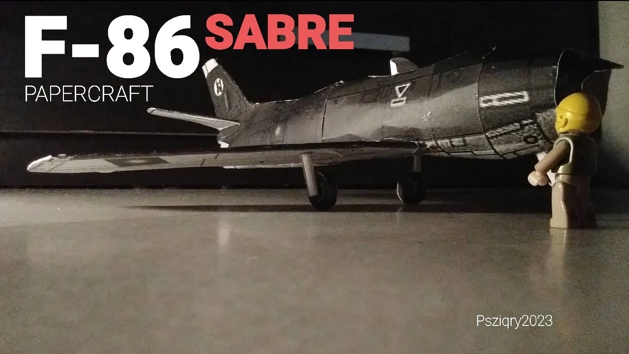 F-86 SABRE PAPER MODEL ASSEMBLED IN Stop-Motion - YouTube