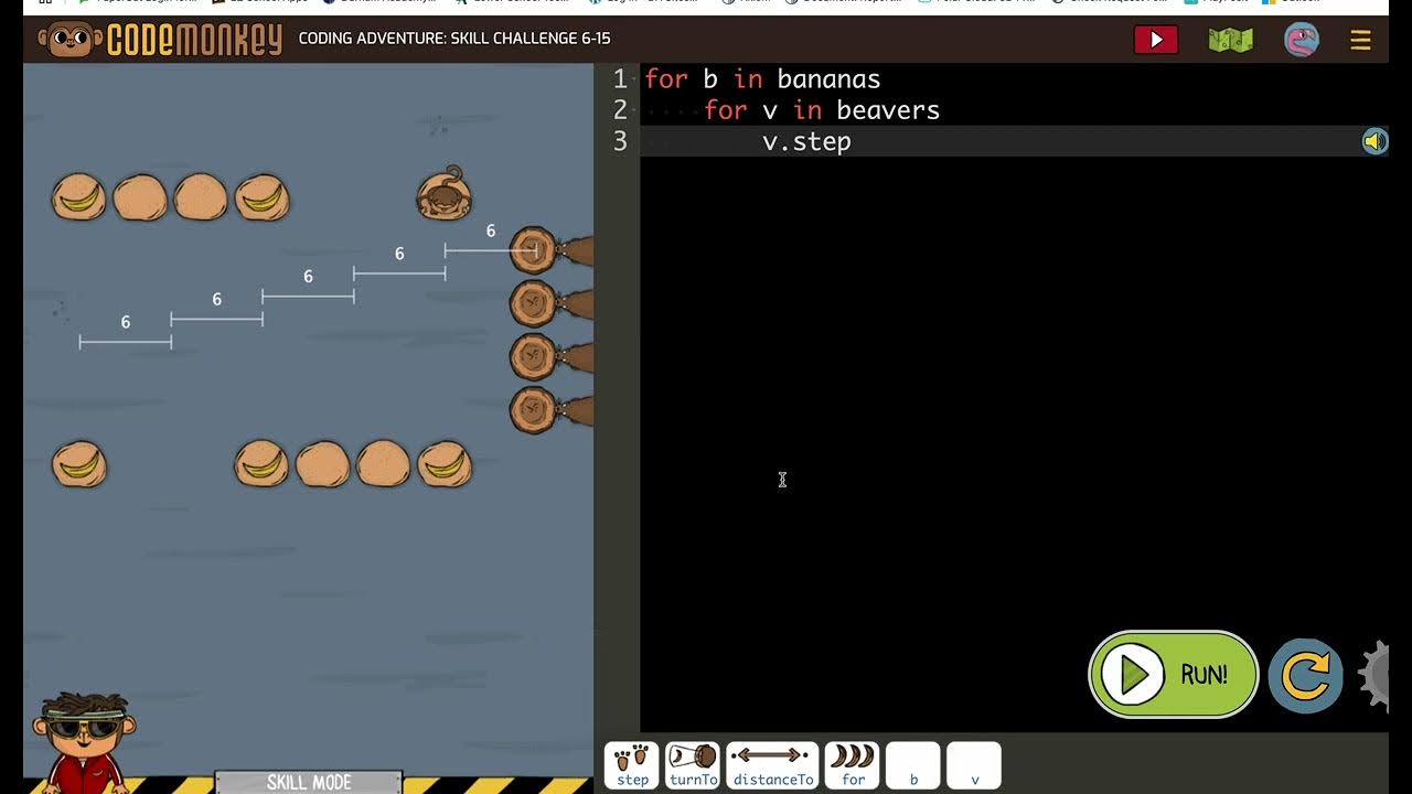 CodeMonkey Skill Mode 6-15 - YouTube