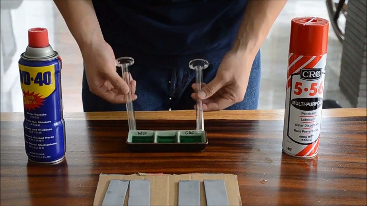 Experiment CRC 5 56 vs WD 40 AREA CEVRE - YouTube
