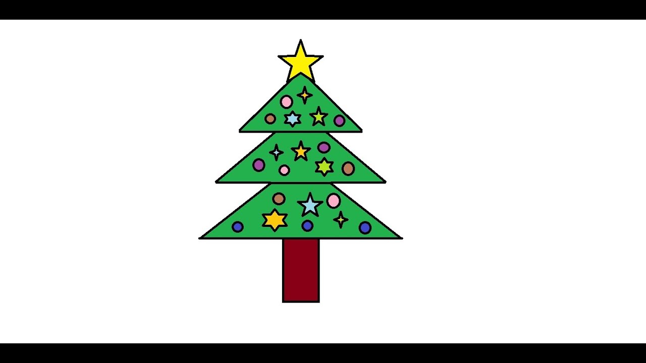 How to draw X-Mas tree drawing? - YouTube