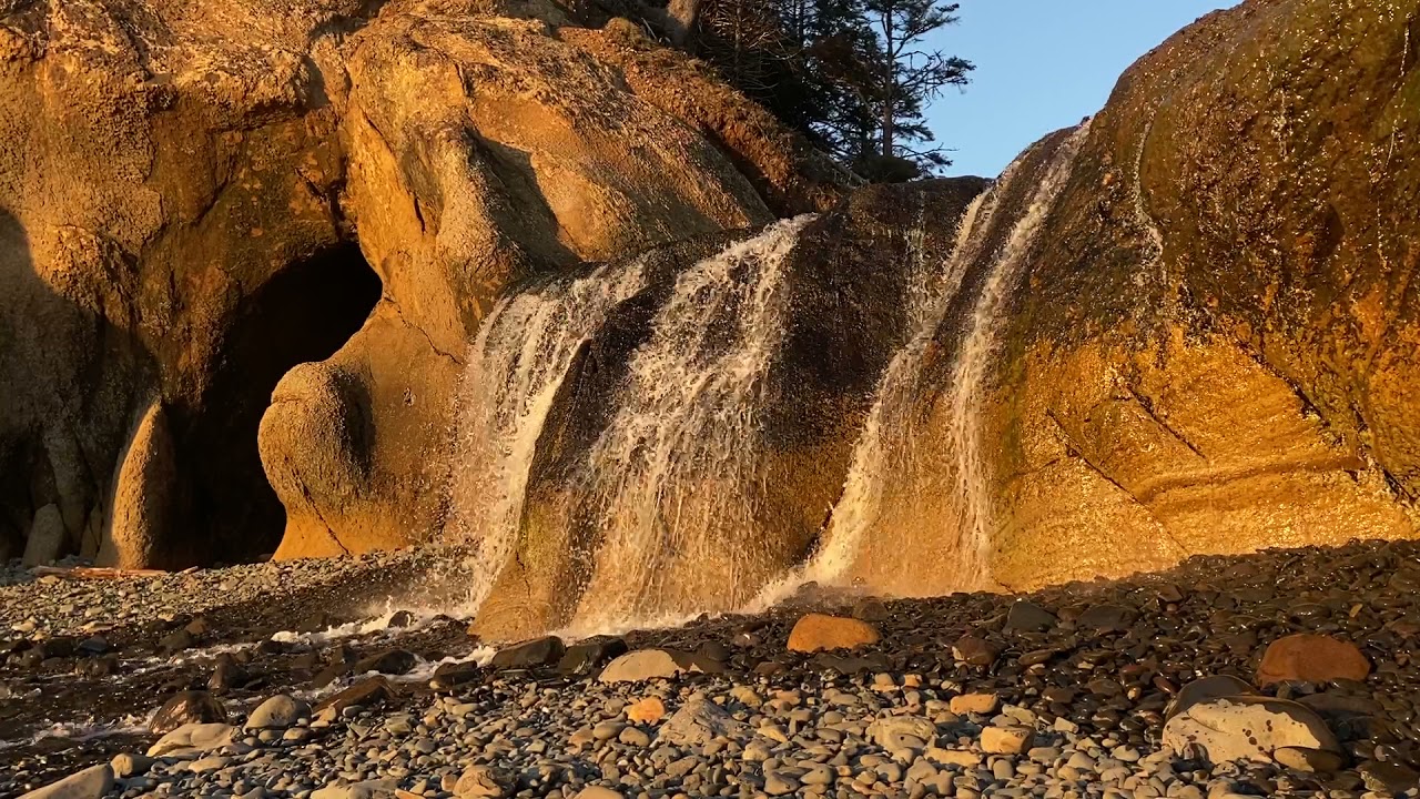 Hug Point Falls in OR - YouTube