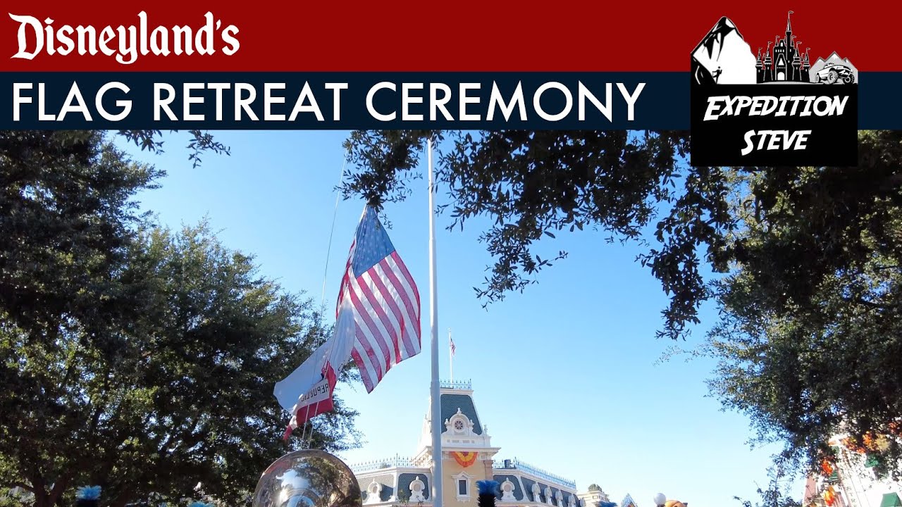 DISNEYLAND'S FLAG RETREAT CEREMONY 4K - YouTube