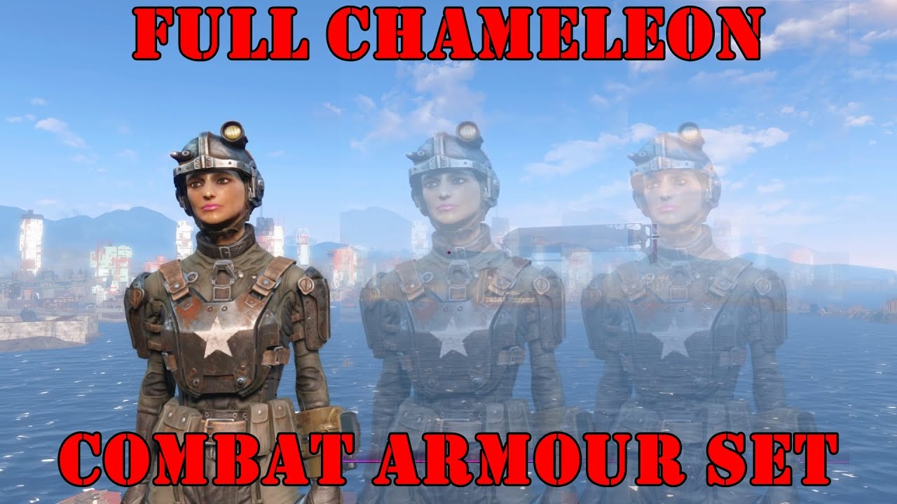 Fallout 4: Full Chameleon Combat Armour Set Gameplay - YouTube