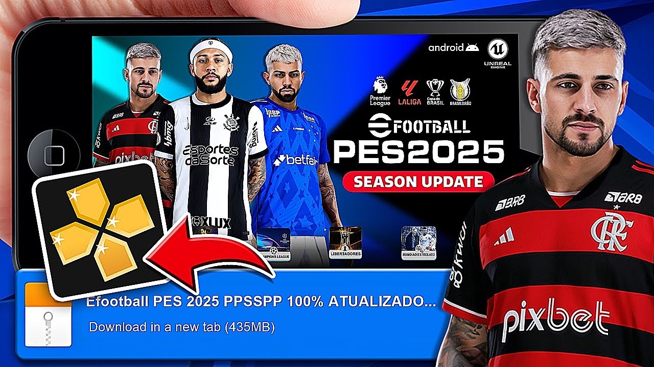 🚨 eFOOTBALL PES 2025 (PPSSPP) DOWNLOAD MEDIAFIRE LINK DIRETO! 100% ...