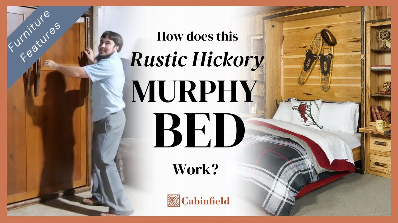 Watch How this Hickory Rustic Murphy Bed Works - Amish Furniture ...