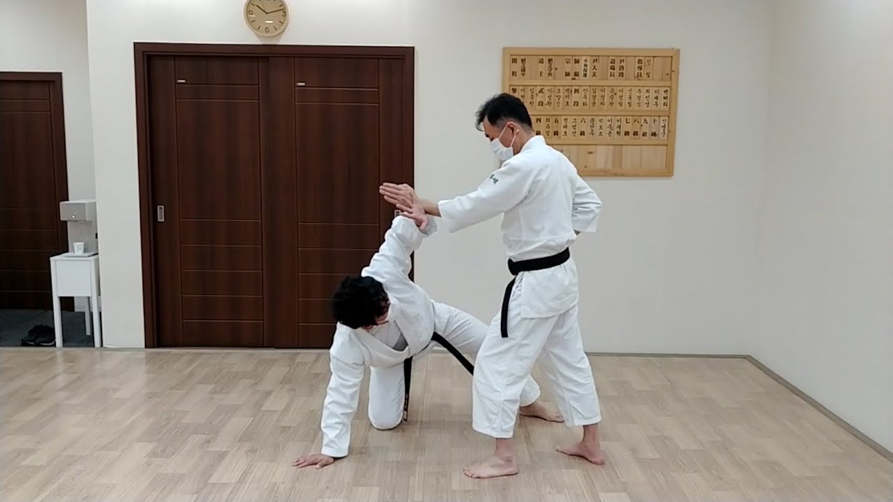 [아이키도 수업 후 여흥 놀이 #5] 한 손으로 받아 내리기 (One hand Ikkyo) | 아이키도(合気道) 안산도장 ...