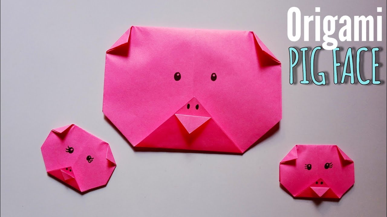 Easy Origami Pig face। How to make a paper pig । Paper Pig craft। DIY ...