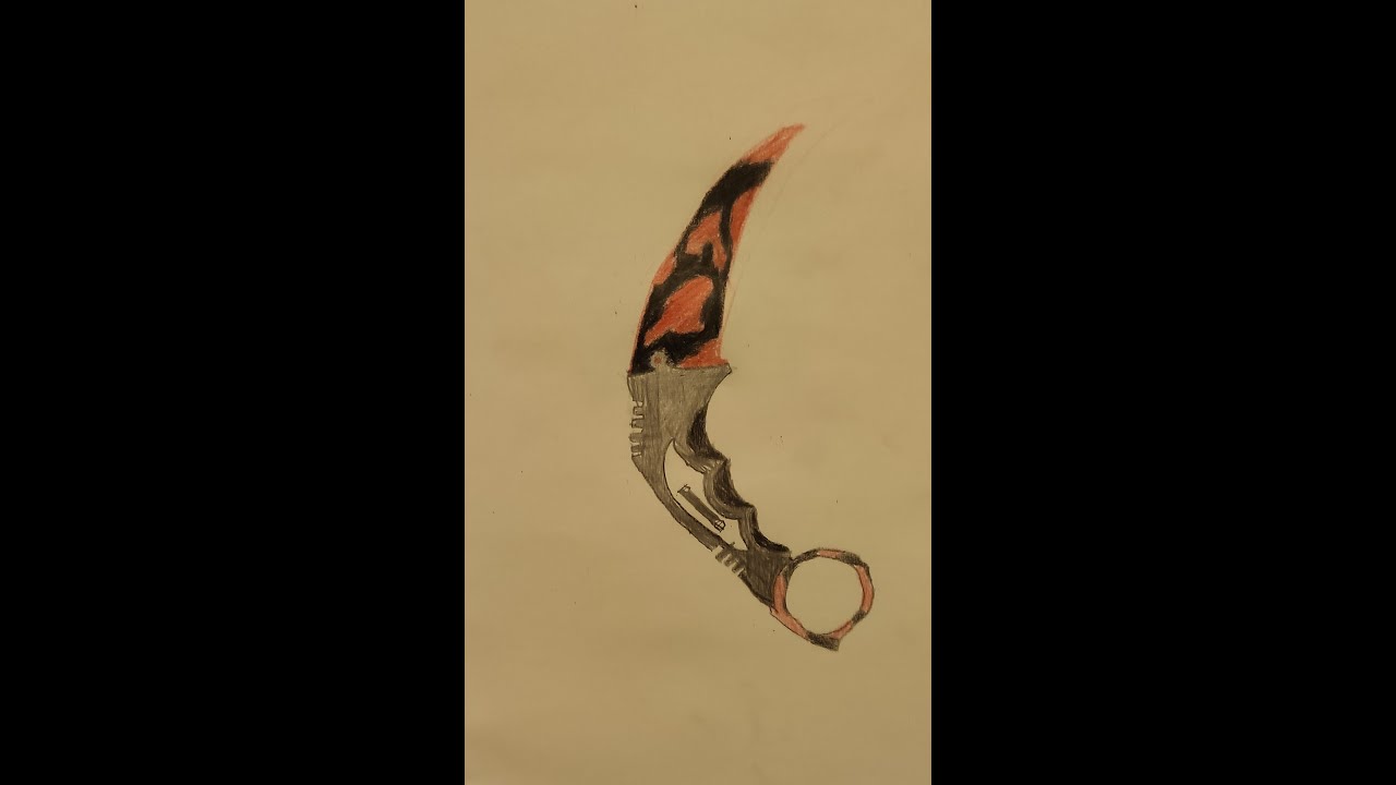 How to draw karambit! dominik - YouTube