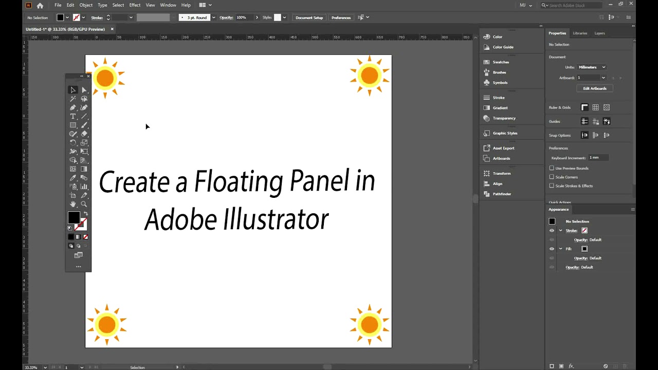 Floating Panel in Adobe Illustrator - YouTube