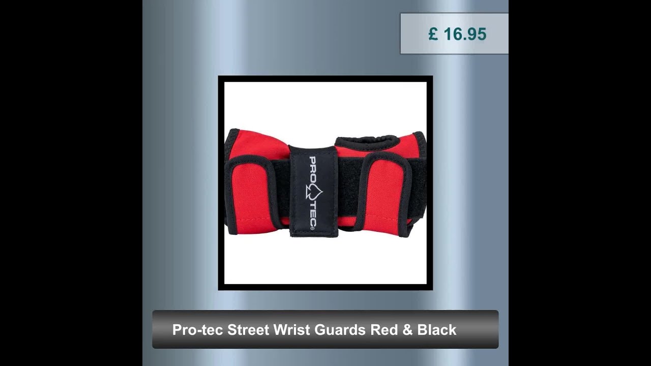Pro-tec Street Wrist Guards Red & Black - YouTube