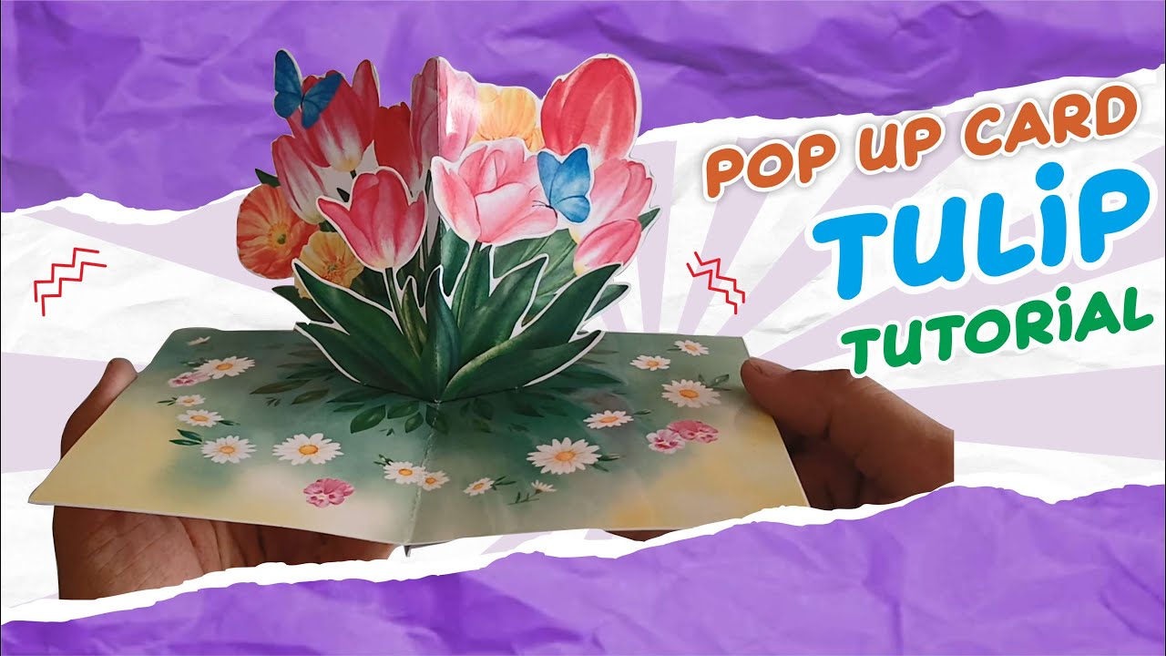 Membuat pop up Bunga Tulip | #popup #popupcard #popup3d - YouTube