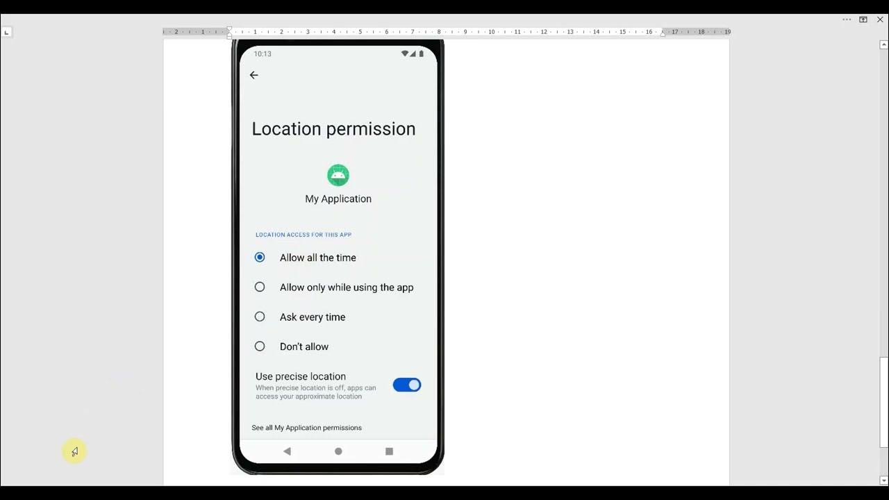 How to enable “Allow all the time” location permission option for your Android App? - YouTube