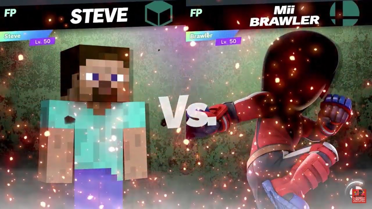 Super Smash Bros Ultimate Amiibo Fights – Request #24918 Steve vs Mii ...