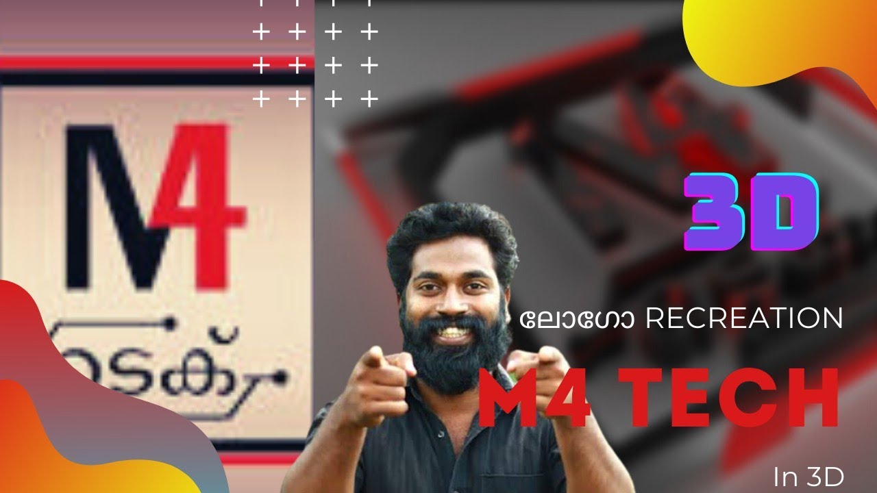 I Recreated M4 tech logo in 3d | M4 tech ലോഗോ 3D യിൽ ചെയ്താ ...