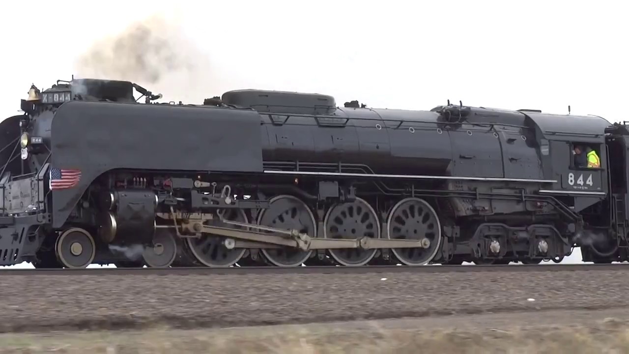 Union Pacific 844 East Across Wyoming April 2017 - YouTube