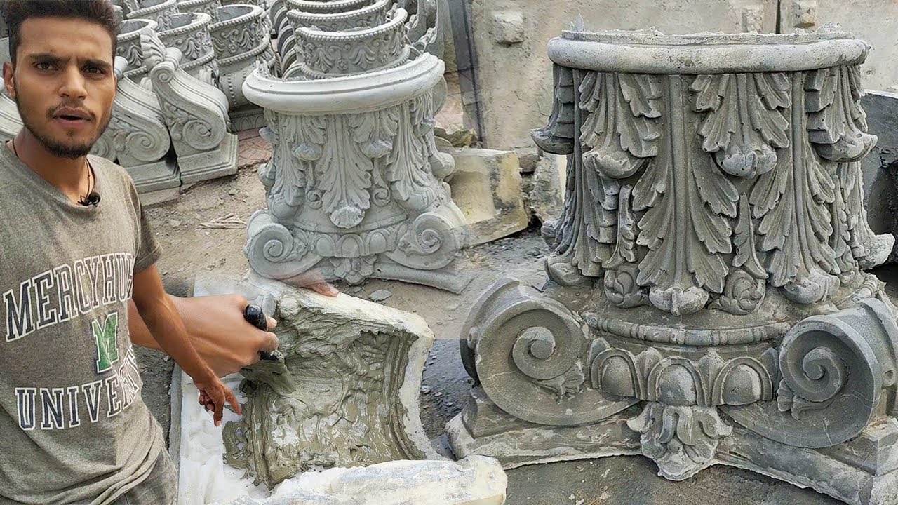 How Wonderful Design Cement Pillar Foot are Made | diy cement craft ...