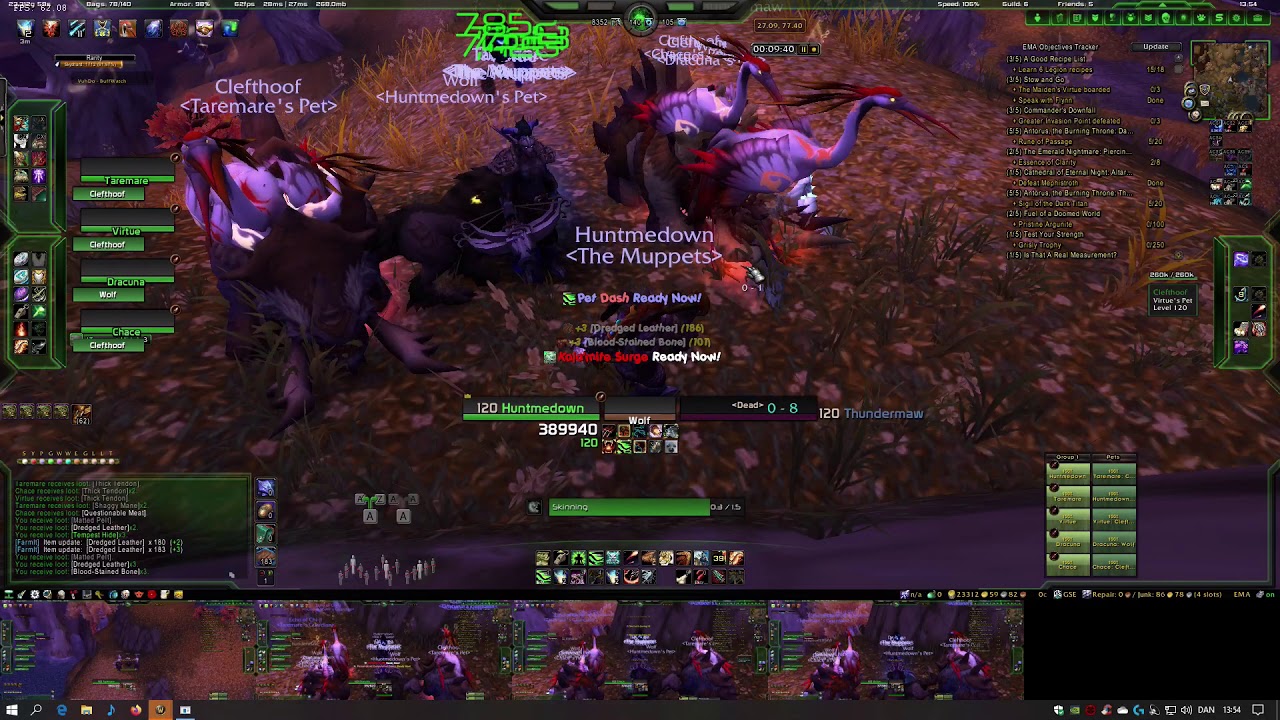 World of Warcraft Multiboxing BFA - Skinning in the Vale - YouTube