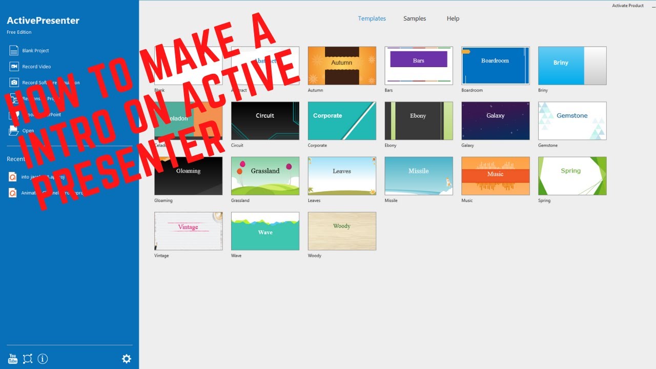 how to make a intro on active presenter - YouTube
