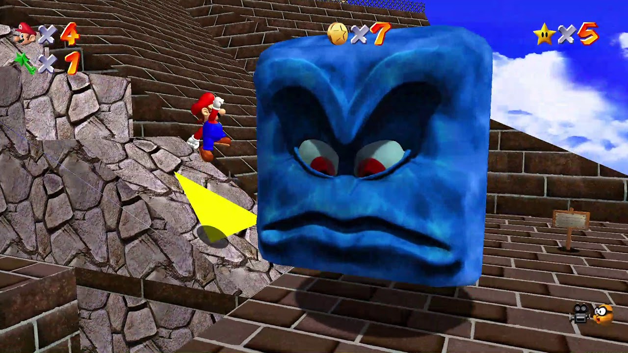 Super Mario 64 HD| Whomp King | Game play| No commentary| - YouTube