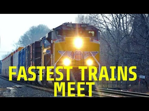 One Of The Fastest Train Meets Ever - YouTube