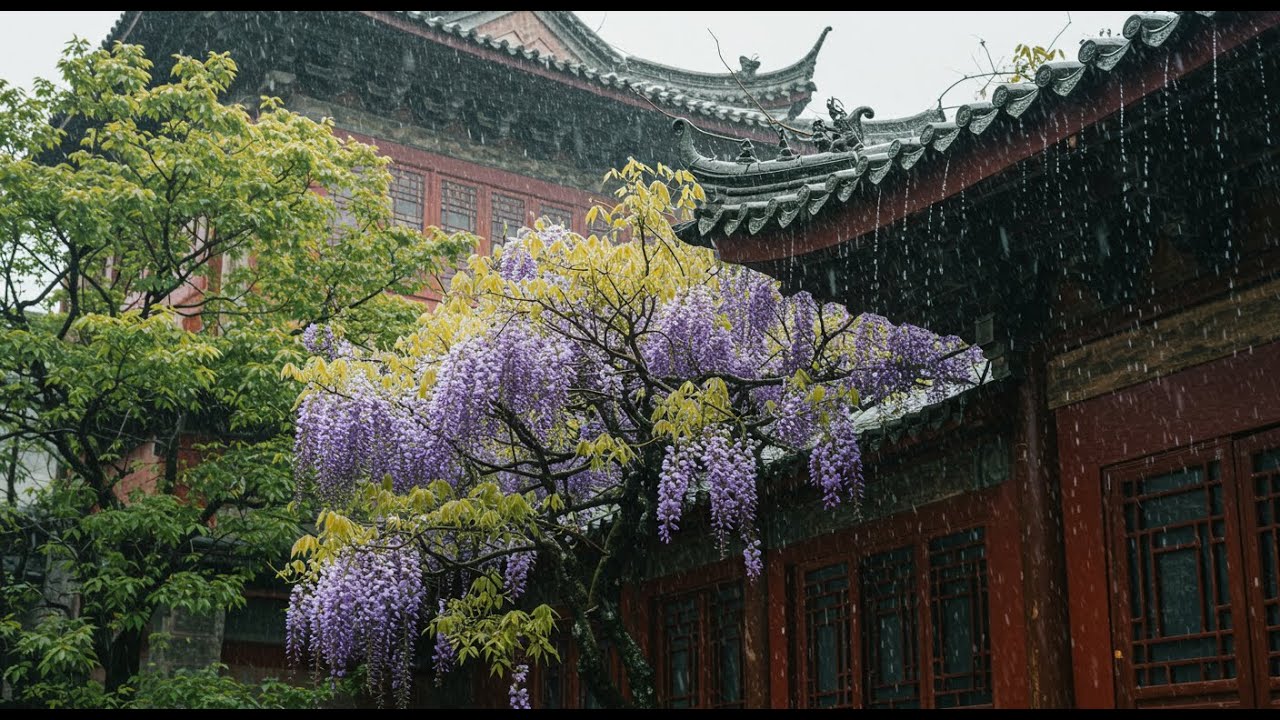 Chinese Temple Rain Sounds | Relaxing Rain Ambience with Ancient ...