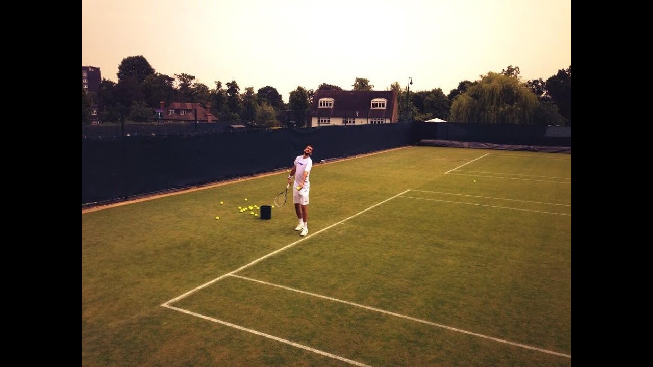 Murray, Sharapova, Djokovic and Cilic on the Wimbledon practice courts ...