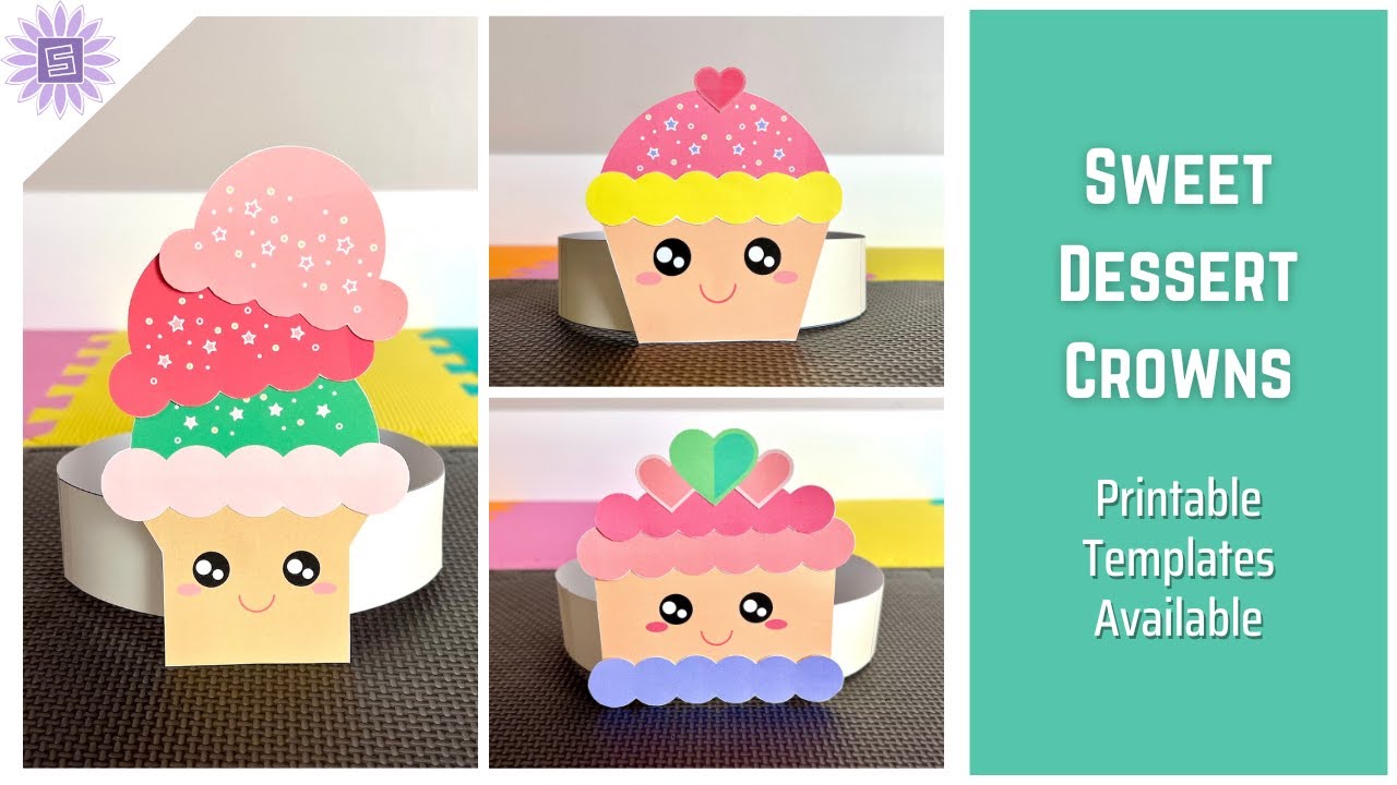Fun Party Crown Craft For Kids DIY Birthday Party Hat Cupcake Headband ...